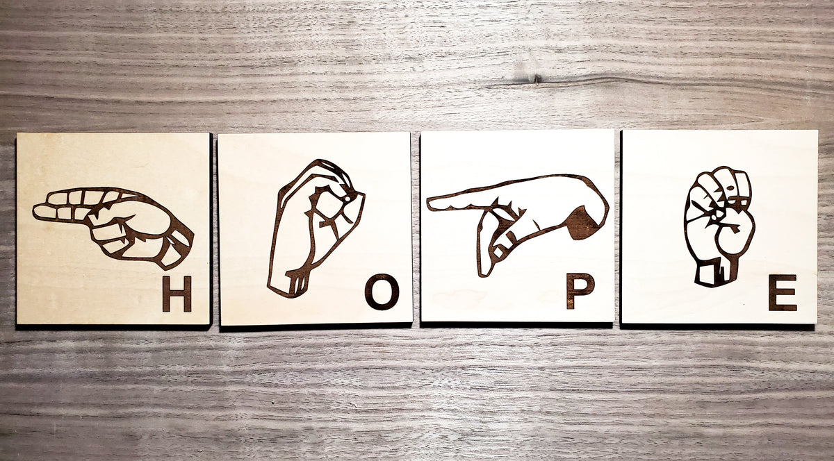 Individual Sign Language Square – Darkside Woodburning